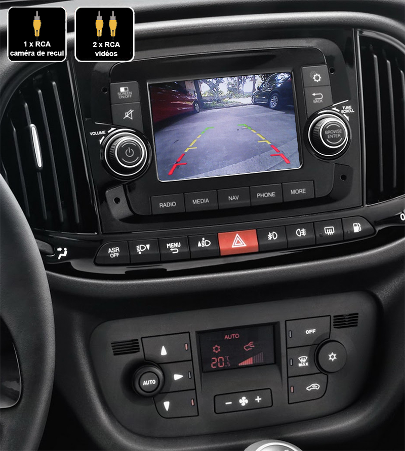 Fiat Doblo : Caméra Arrière Intégrée Écran Original