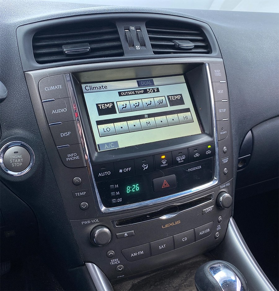 Ecran tactile GPS Android 11.0 et Carplay Lexus IS200 IS250 IS300 IS350