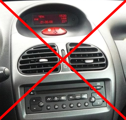 KIT Poste 1-DIN USB/Bluetooth Peugeot 206 de 1999 à 03/2007